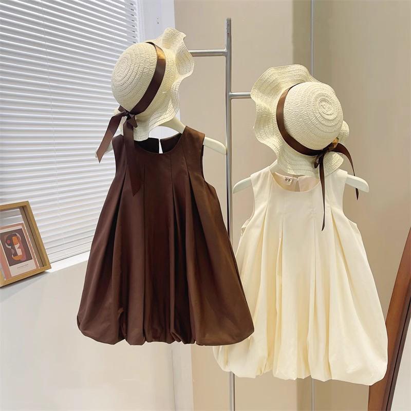 y403 – French Style Pleated Bud Vest Princess Dress – Young Baby